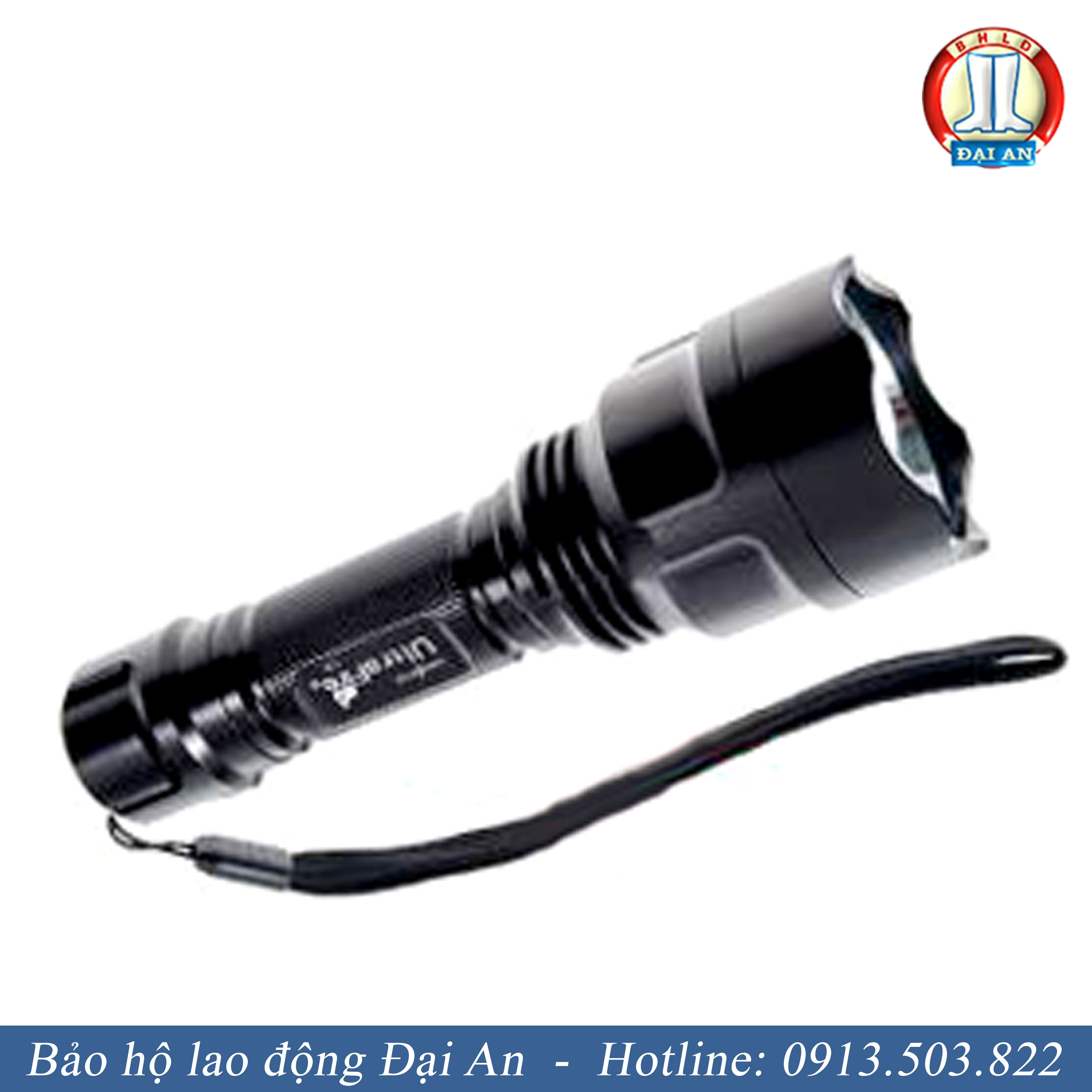 Đèn pin 130 thép đen + 3 pin ĐK TQ – Bảo Hộ Lao Động Đại An