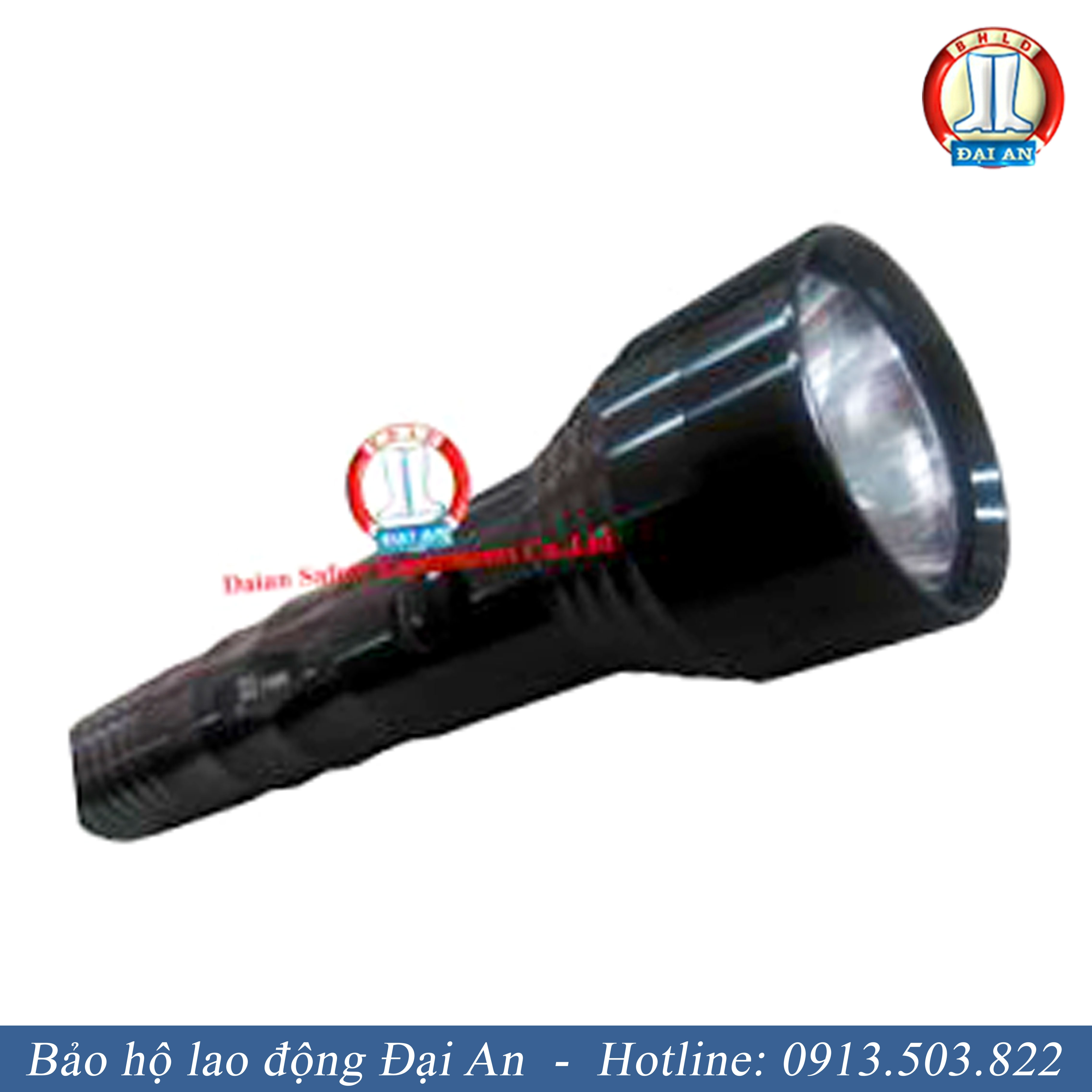Đèn pin 666 thép đen + 2 pin thỏ đại – Bảo Hộ Lao Động Đại An